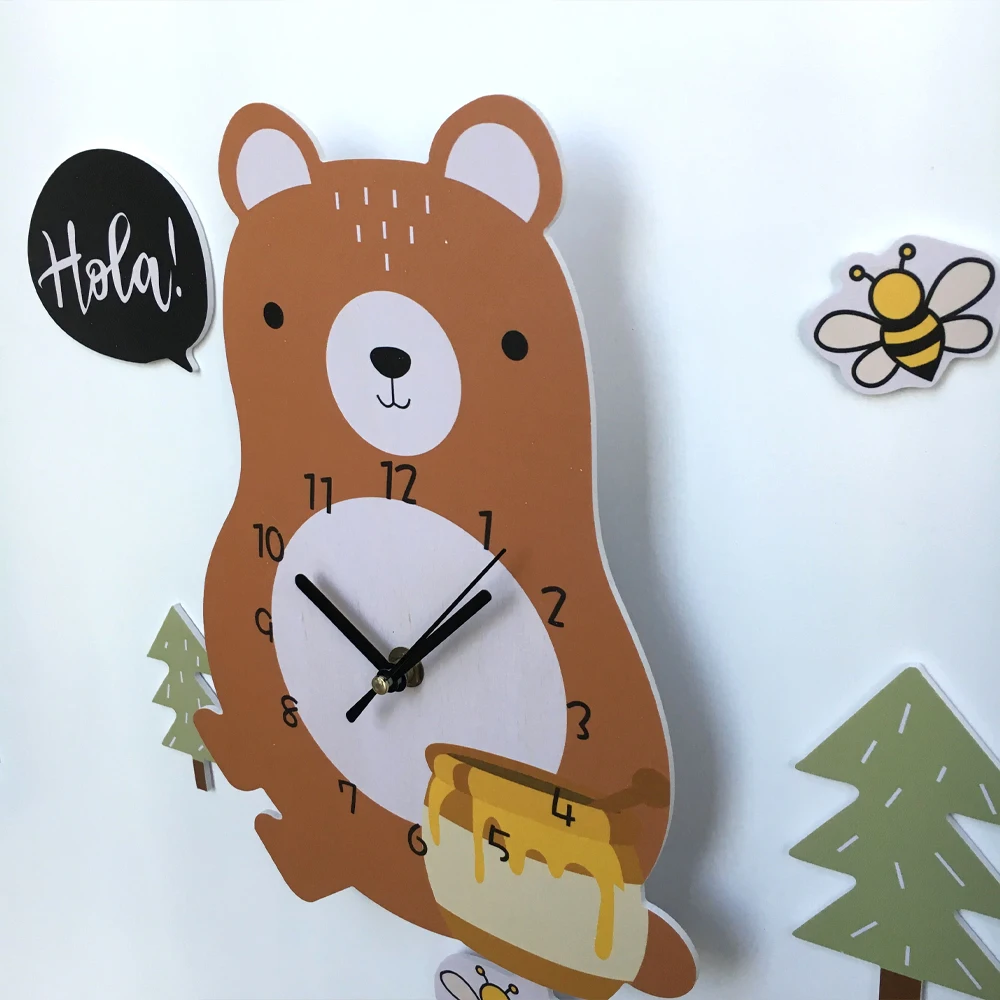 Wall Diy Clock Bear Design For Children Room Decoration Clock - Buy Diy ...