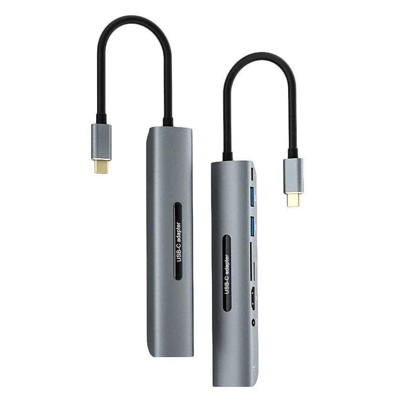 Type c Multifunction Hub Adapter Type c to USB LAN HDMI TF SD PD 8 in 1 ...