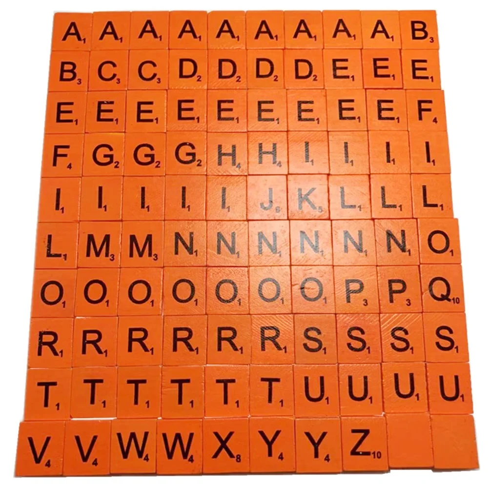Alibaba.com: 100pcs orange alphabet wooden letters blocks, uppercase A-Z scrabble tiles : Ideal ...