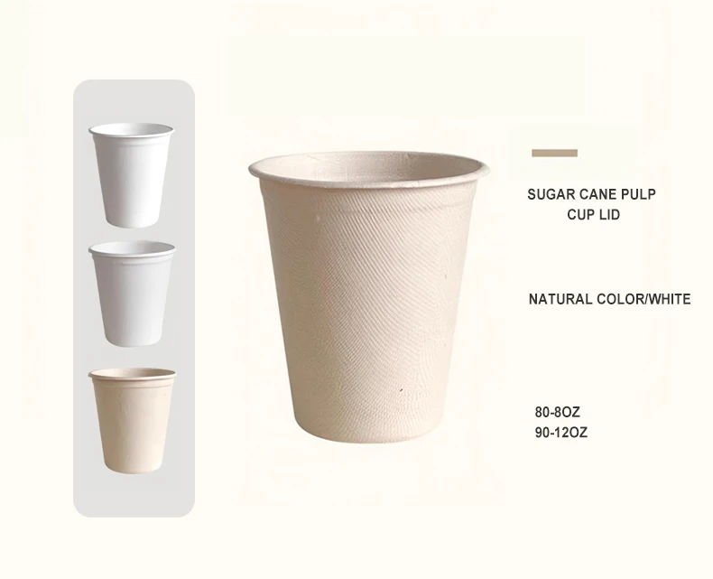 100% Degradable Disposable Sugarcane Paper Cups Bagasse Pulp Mould ...