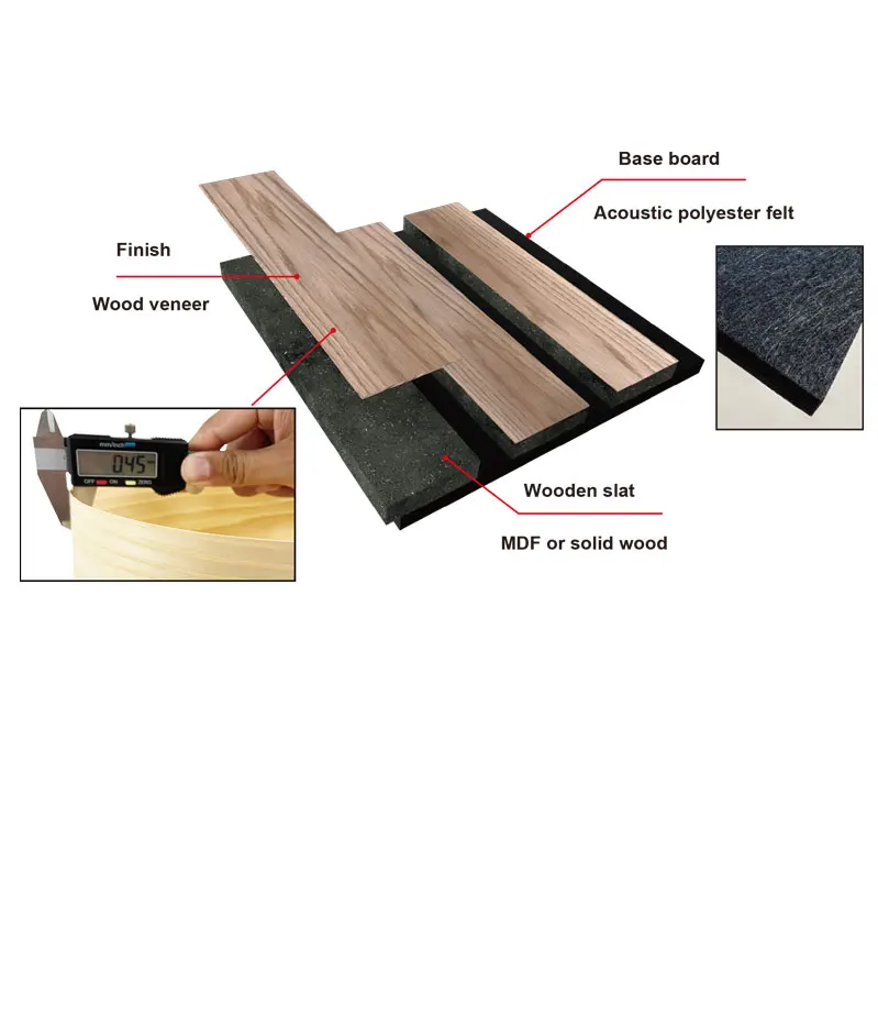 Acoustic Wood Slat Panel Fluted Wood Acoustic Fluted Felt Wood Acoustic ...