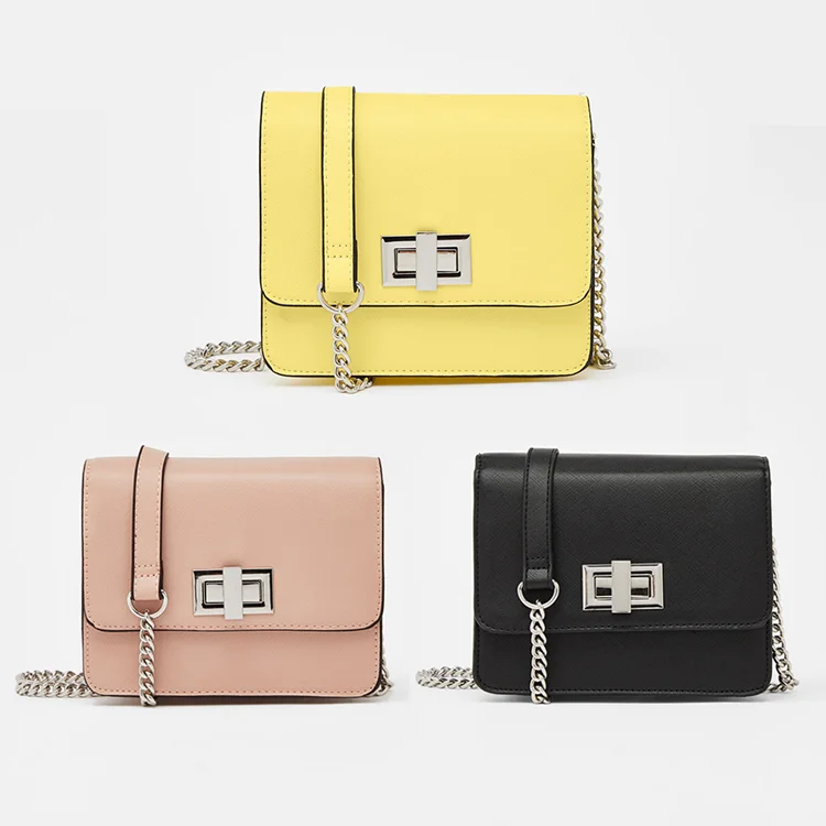 Custom Summer Season Yellow Color Saffiano Pu Leather Small Ladies ...
