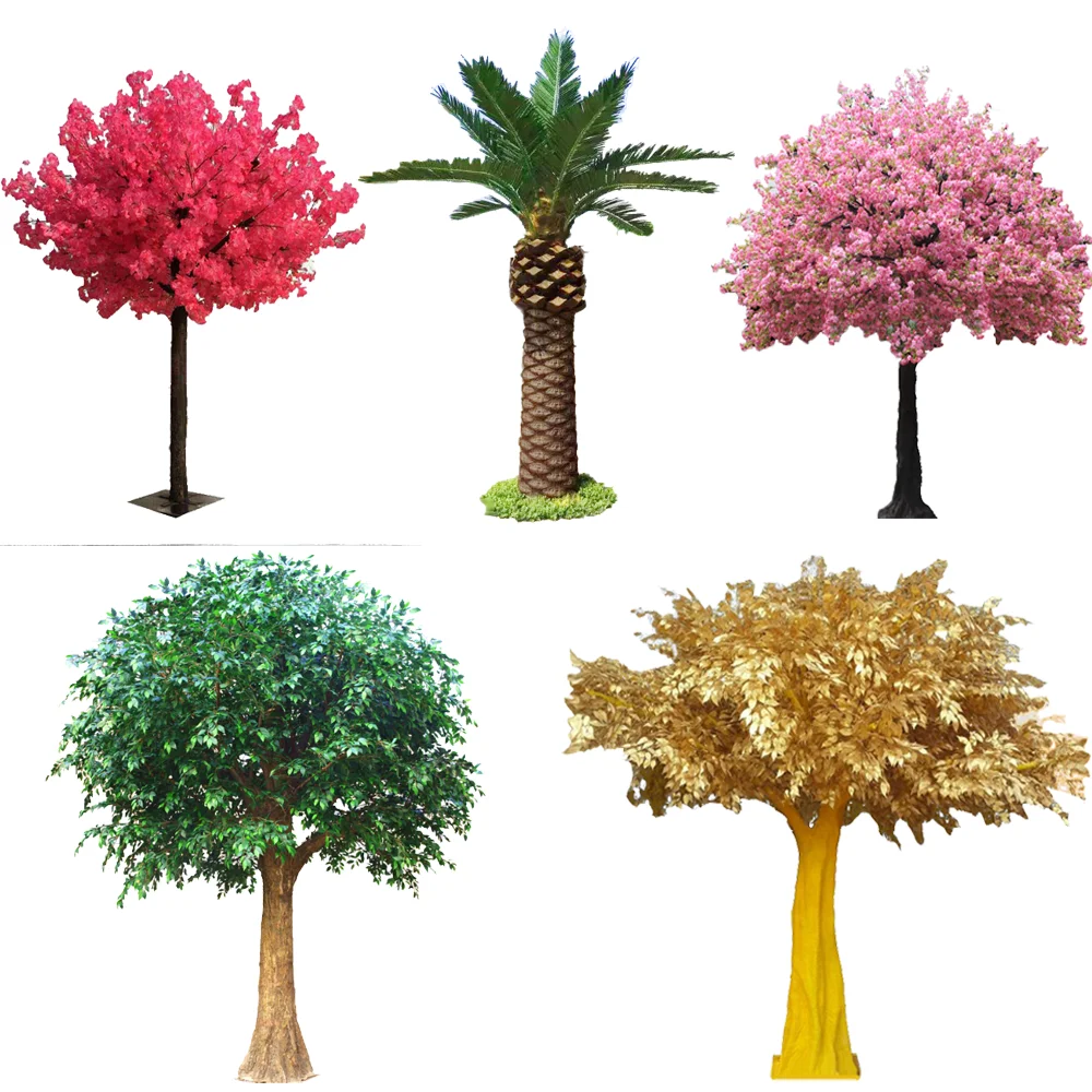 Outdoor Park Decor Artificial Large Tree Natural Look Palm Tree Leaf ...