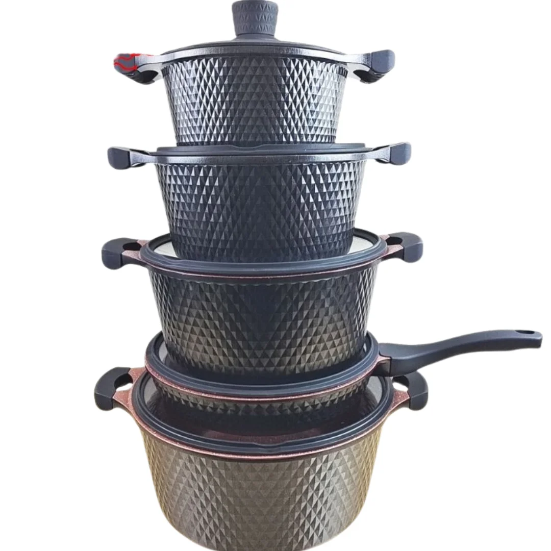 Df68756 10 Set Small Diamond Kitchen Household Non-stick Cookware Set ...