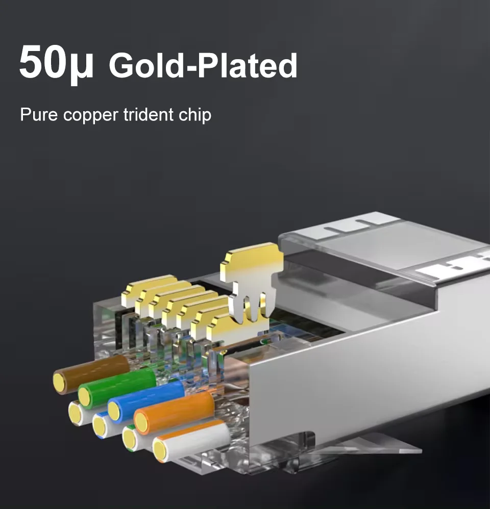 Cat5e Cat6 Cat7 Rj45 Connector For Stranded Solid Network Cable 8p8c ...