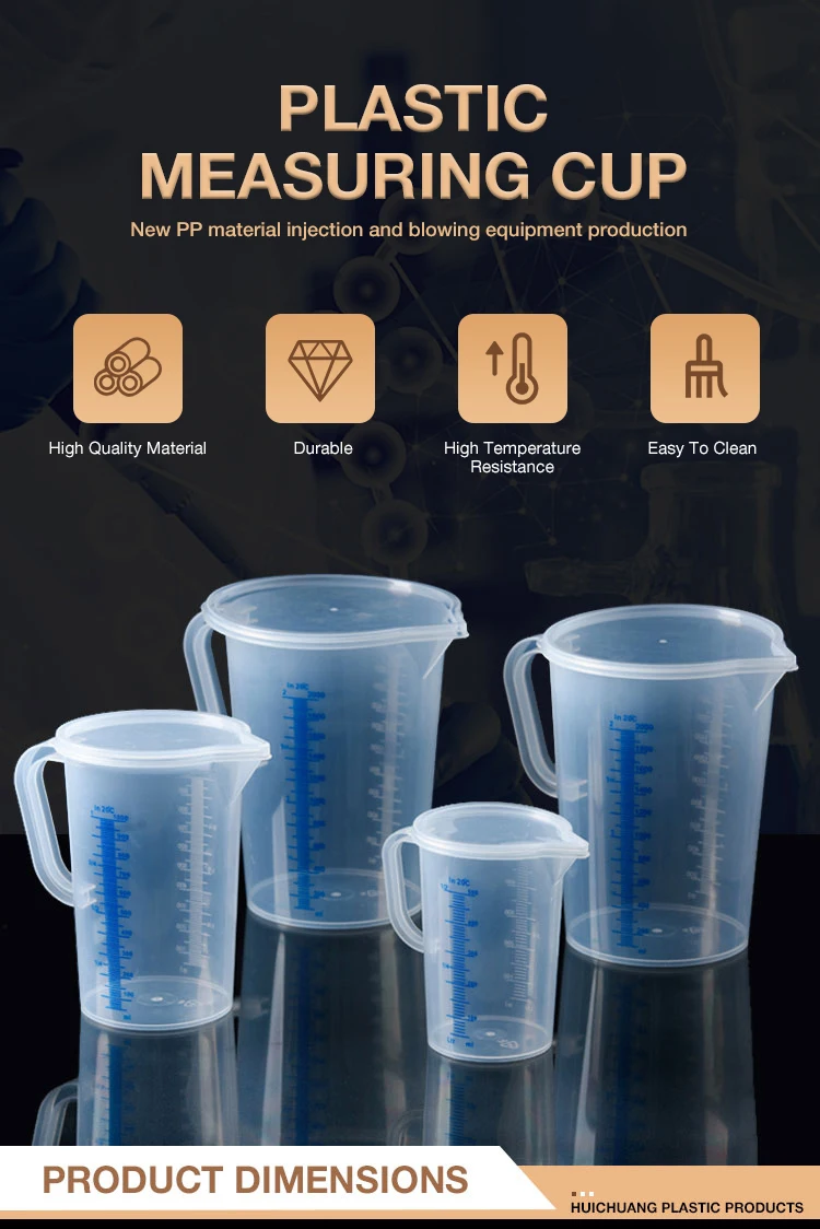 250ml 500ml 1000ml 2000ml 3000ml 5000ml High Quality Plastic Liquid Measuring Cups For Kitchen ...