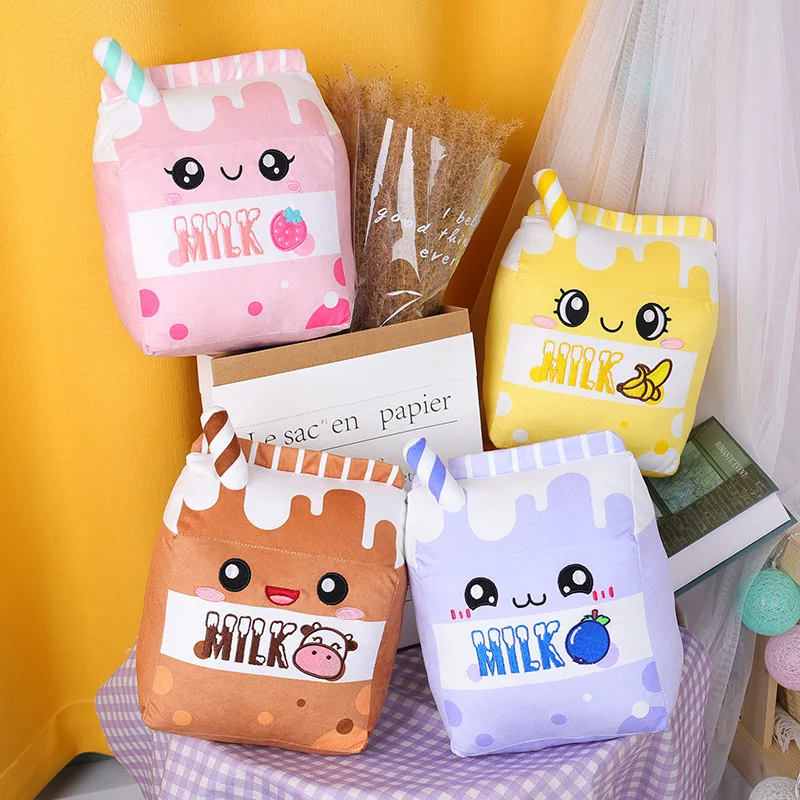Cute Cartoon Milk Plush Toy Stuffed Fruit Milk Bottle Throw Pillow Soft ...