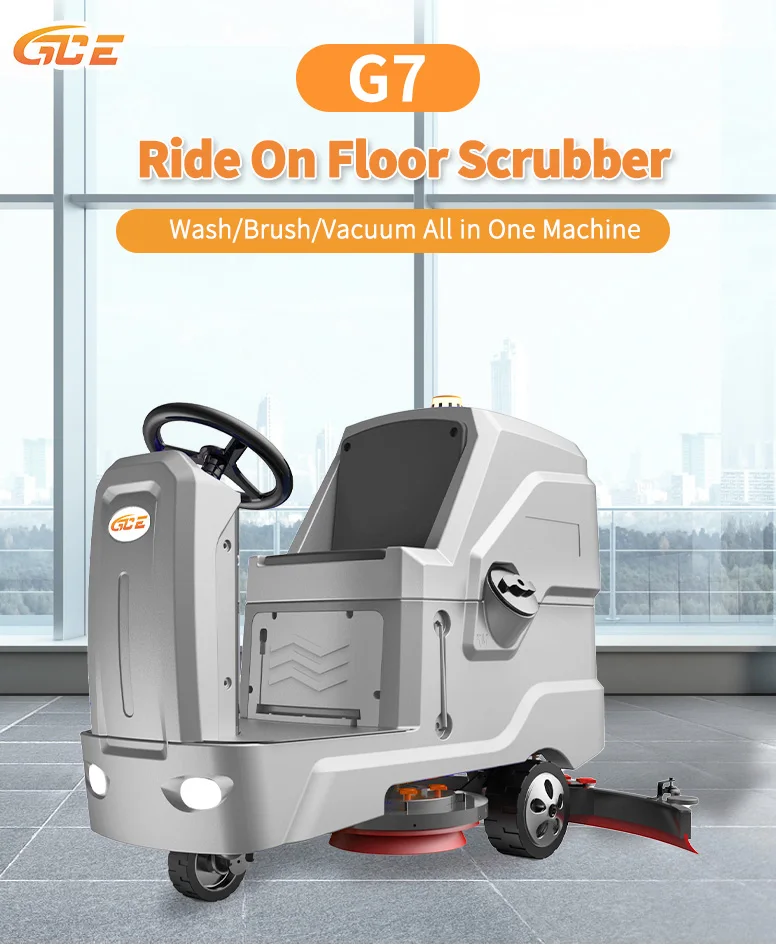 High Speed Rail Station Electric Industrial Ride On Floor Scrubber ...