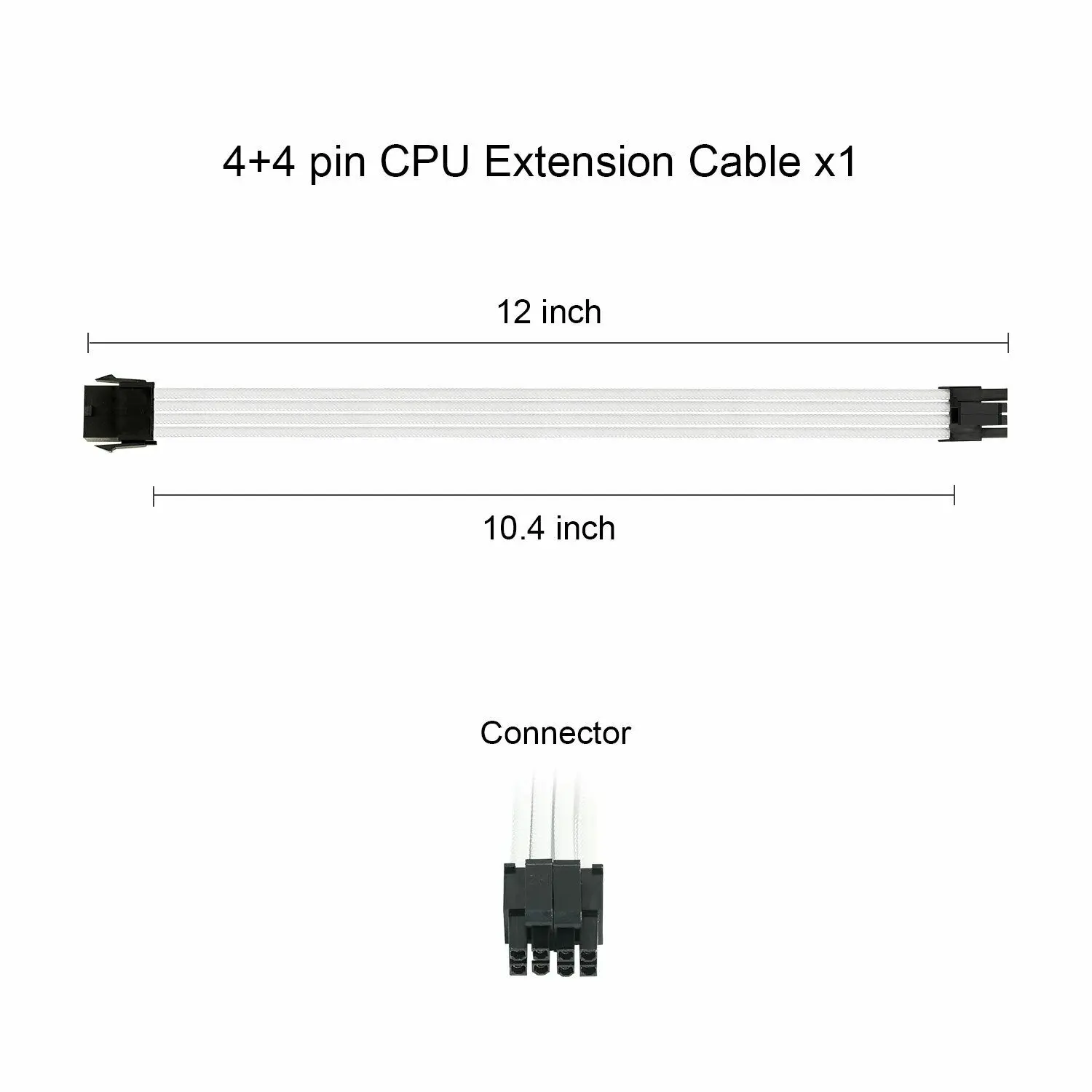 Tfdp Custom Computer White Atx 24pin Extension Sleeved Cable Kit Pc ...