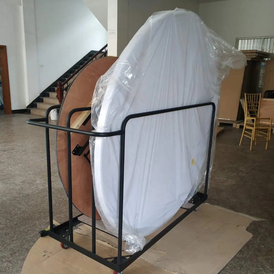 Factory Warehouse Storage Portable Banquet Folding Round Table Cart ...