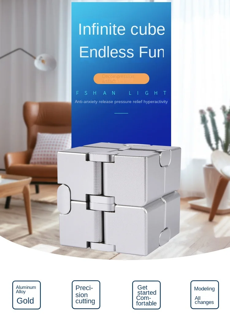 Factory-Designed Infinity Magic Cube Metal Decompression Fidget ...