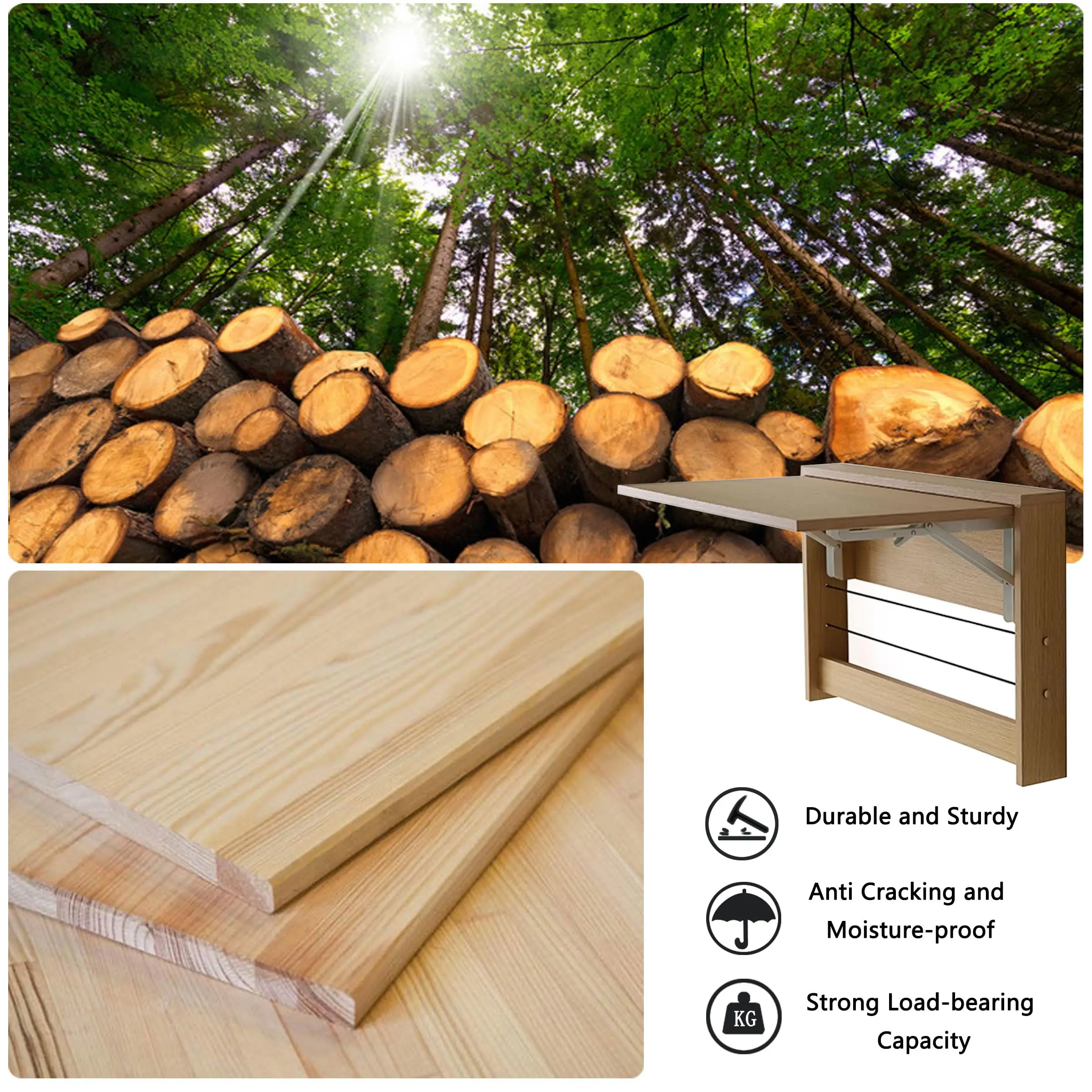 Modern Wall Mounted Bracket Study Front Desk Shelf Storage