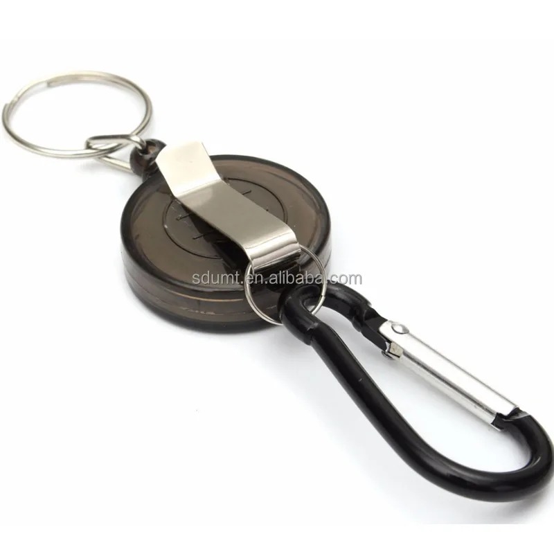 Abs Retractable Lanyard Keychain Id Card Badge Holder With Carabiner ...