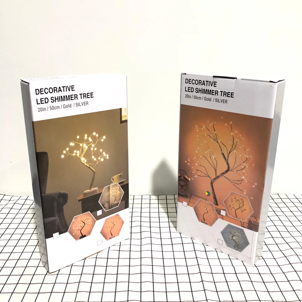 Led Copper Wire Shimmer Tree Light - 108 LED Bonsai Table Lamp for ...