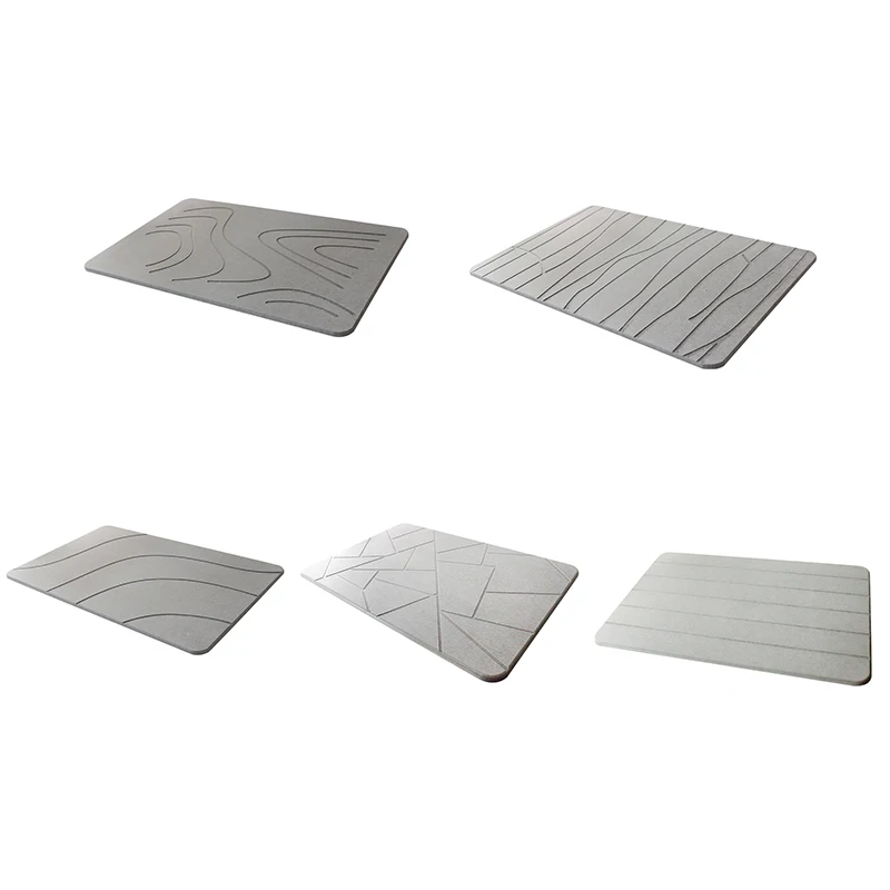 Carving Diatomaceous Earth Bath Mat - Non Slip & Absorbent