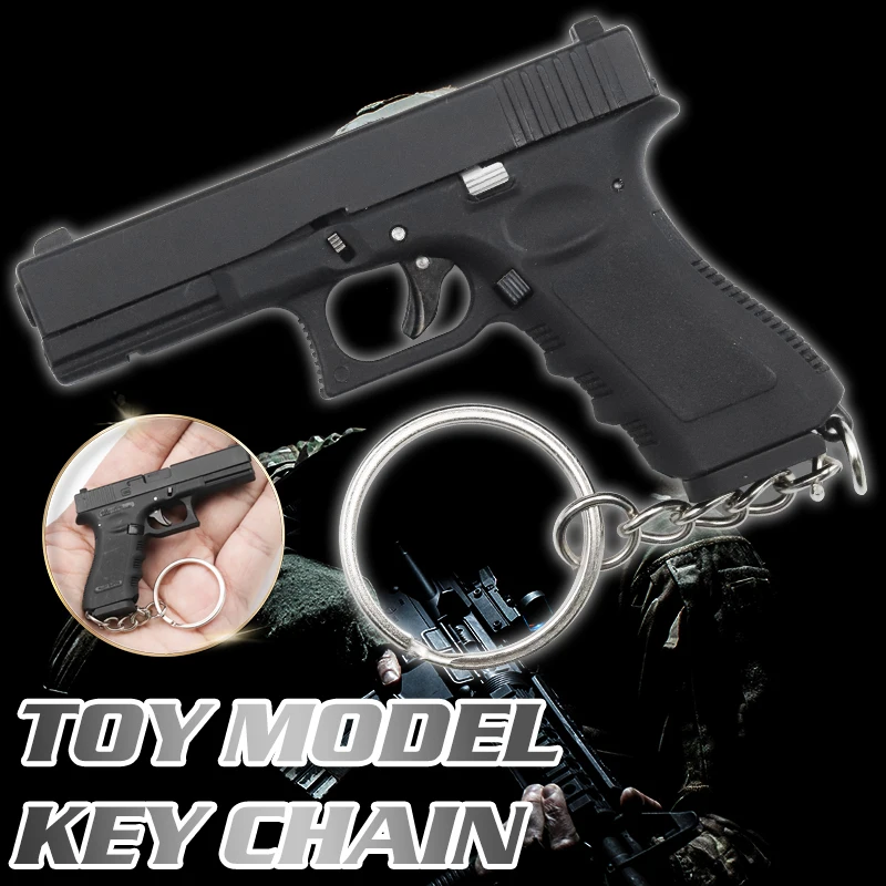 Metal Glock G17 Key Chain - Safe Toy for Outdoor Fun