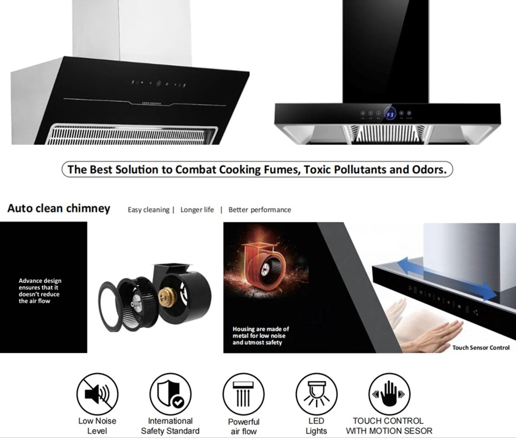 Electrophoresis Black Island Kitchen Hood With Silent Motor - Buy 90 Cm ...