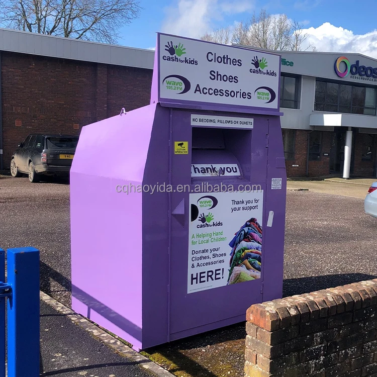Customized Outdoor Metal Clothing Donation Bins - Eco-friendly