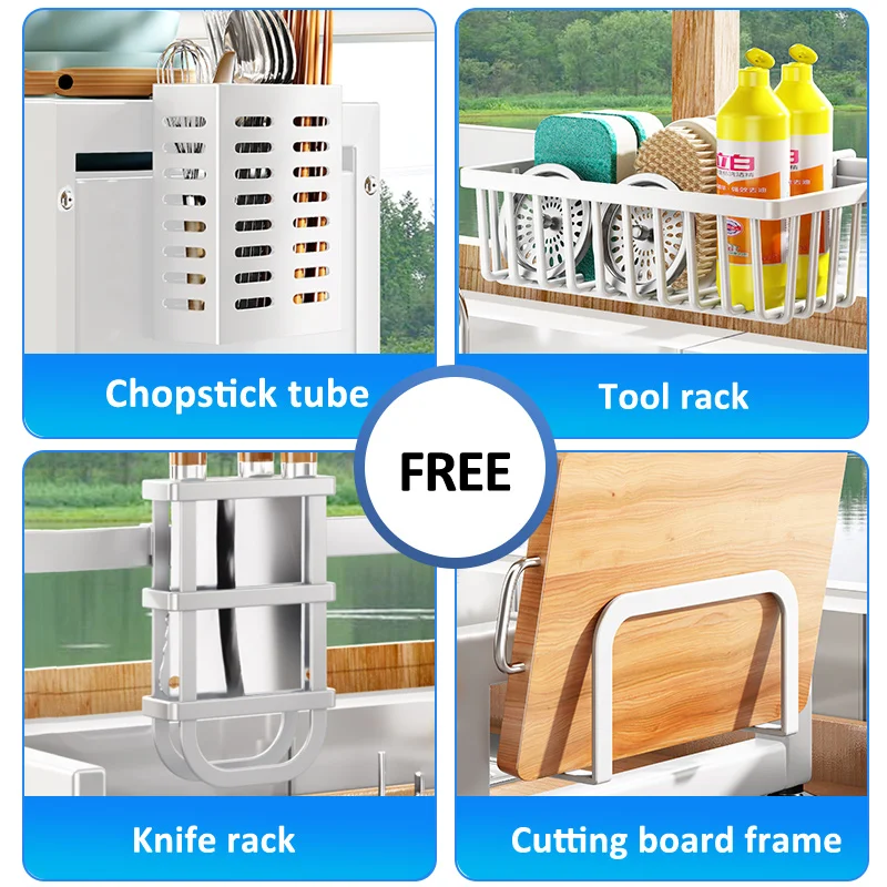 Double Layers Multipurpose Space Saving Kitchen Metal Drying Rack Home ...