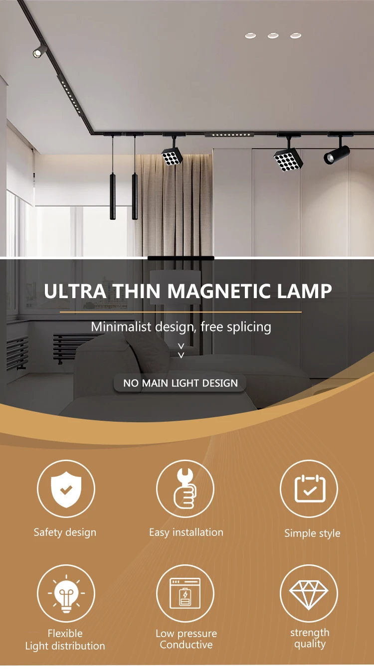 Magnetic Absorption Linear Light - Modern Indoor Lighting