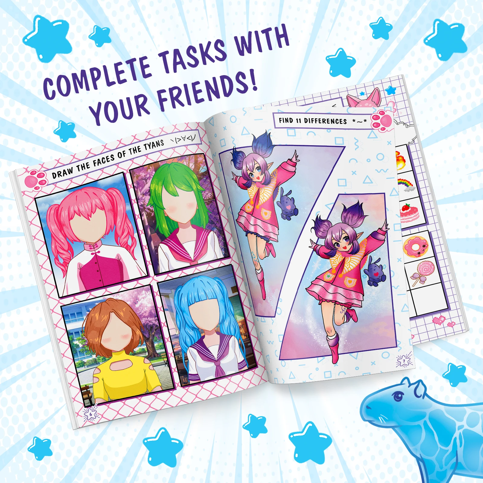 Anime Book for Kids Anime Activity Pad, Kawaii Book with Tasks for Kids ...