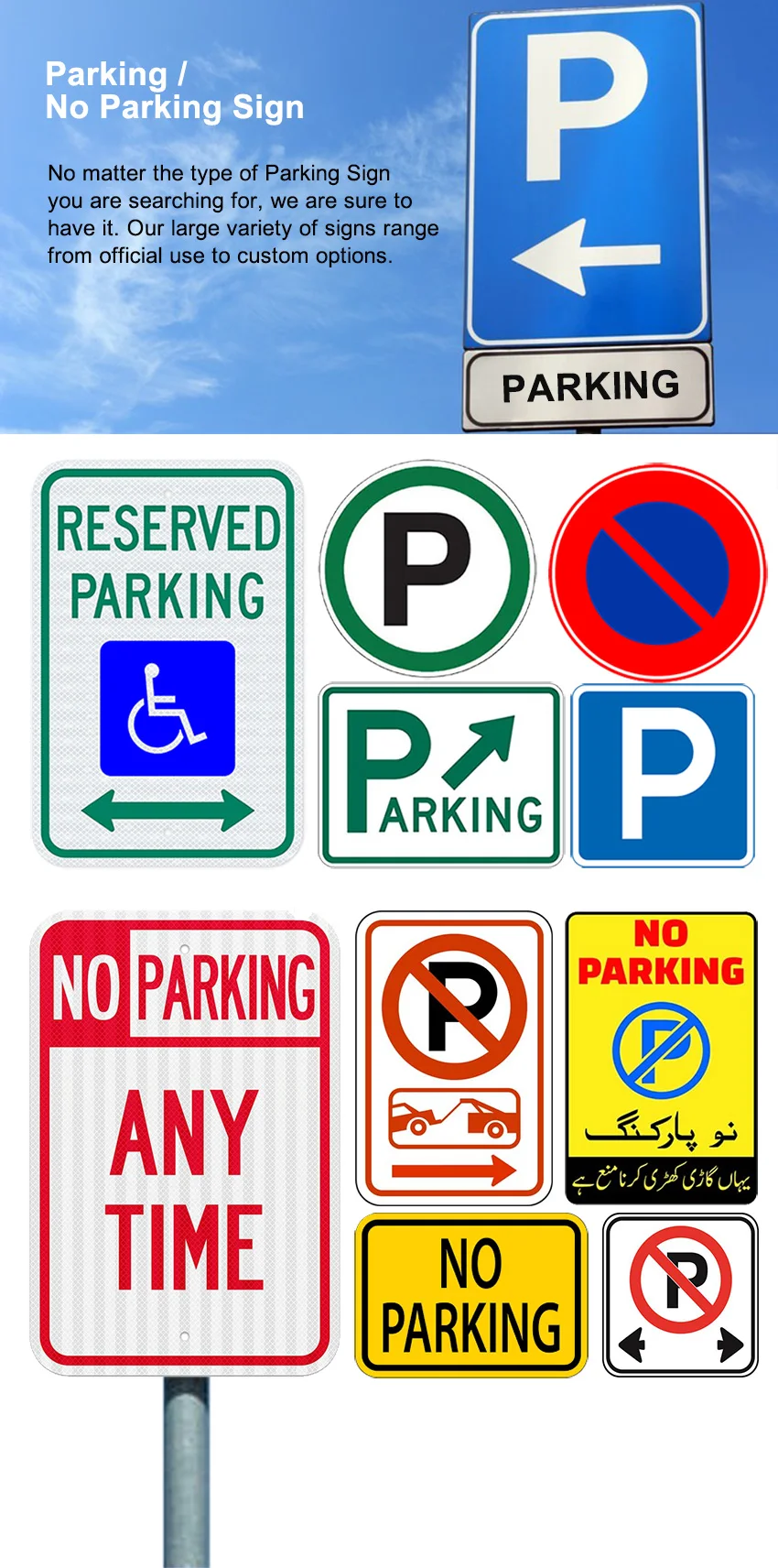 Customized Temporary Aluminum Handicap No Parking Ban Sign Board Stand ...