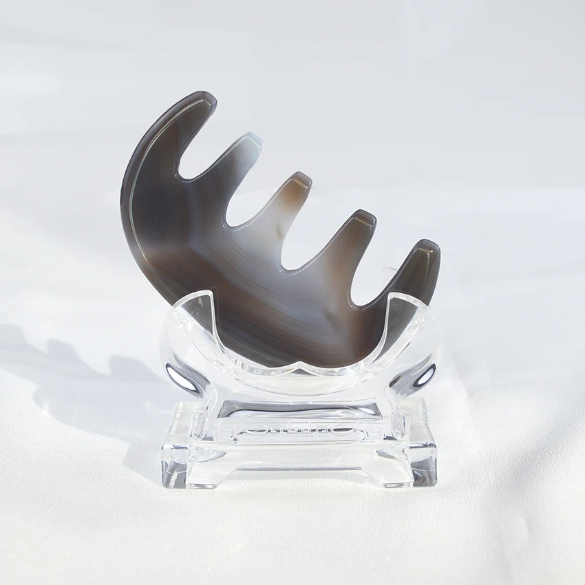 Bian Stone Guasha Comb for Scalp Massage Opal Tiger Eye Stone Agate ...