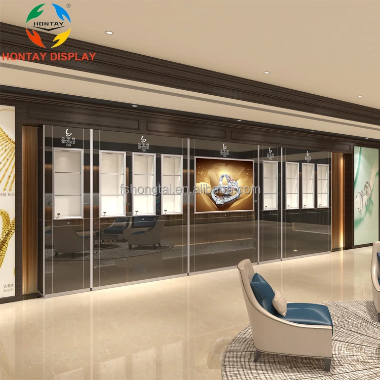 Custom Display Cabinet - Glass Wall Showcase with LED Lighting