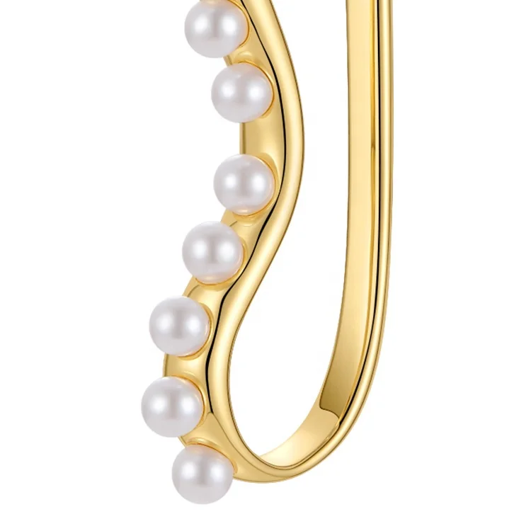 Fashion High Quality 18k Gold Plated Brass Jewelry Imitation Pearl ...