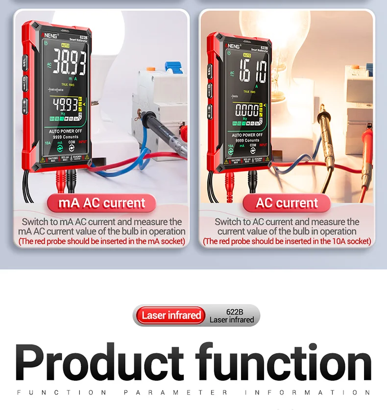 ANENG 622B Digital Smart Multimeter - 9999 Counts & Auto Range