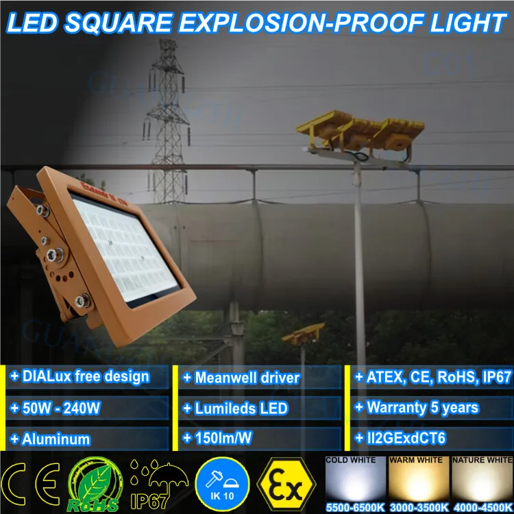 Atex Ii Ex D Iic T6 Ip67 Explosion-proof Zone1/div1 Led Explosion Proof ...