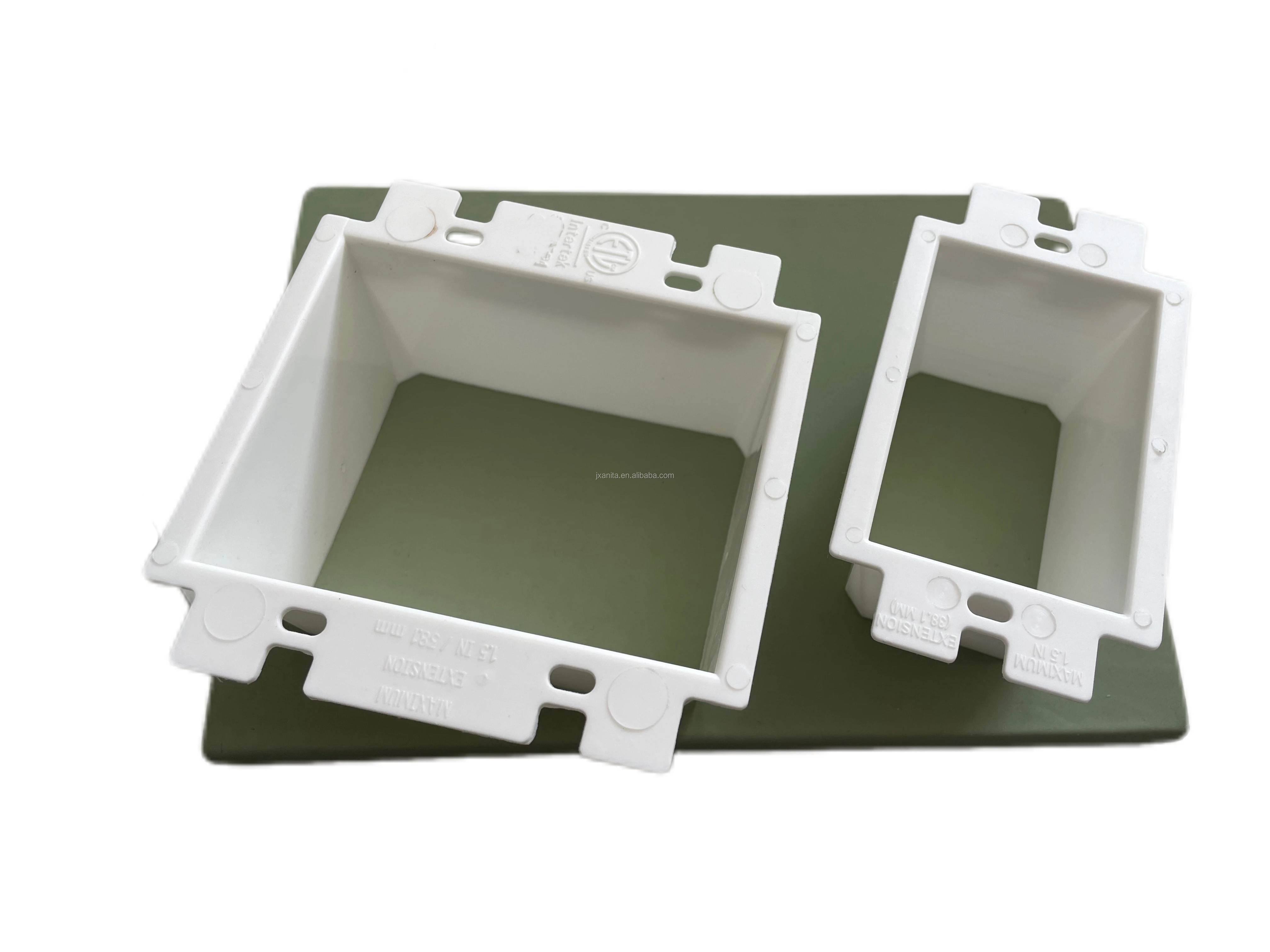 Single 1 Gang Rectangular Wall Box Extender White Extension Ring ...