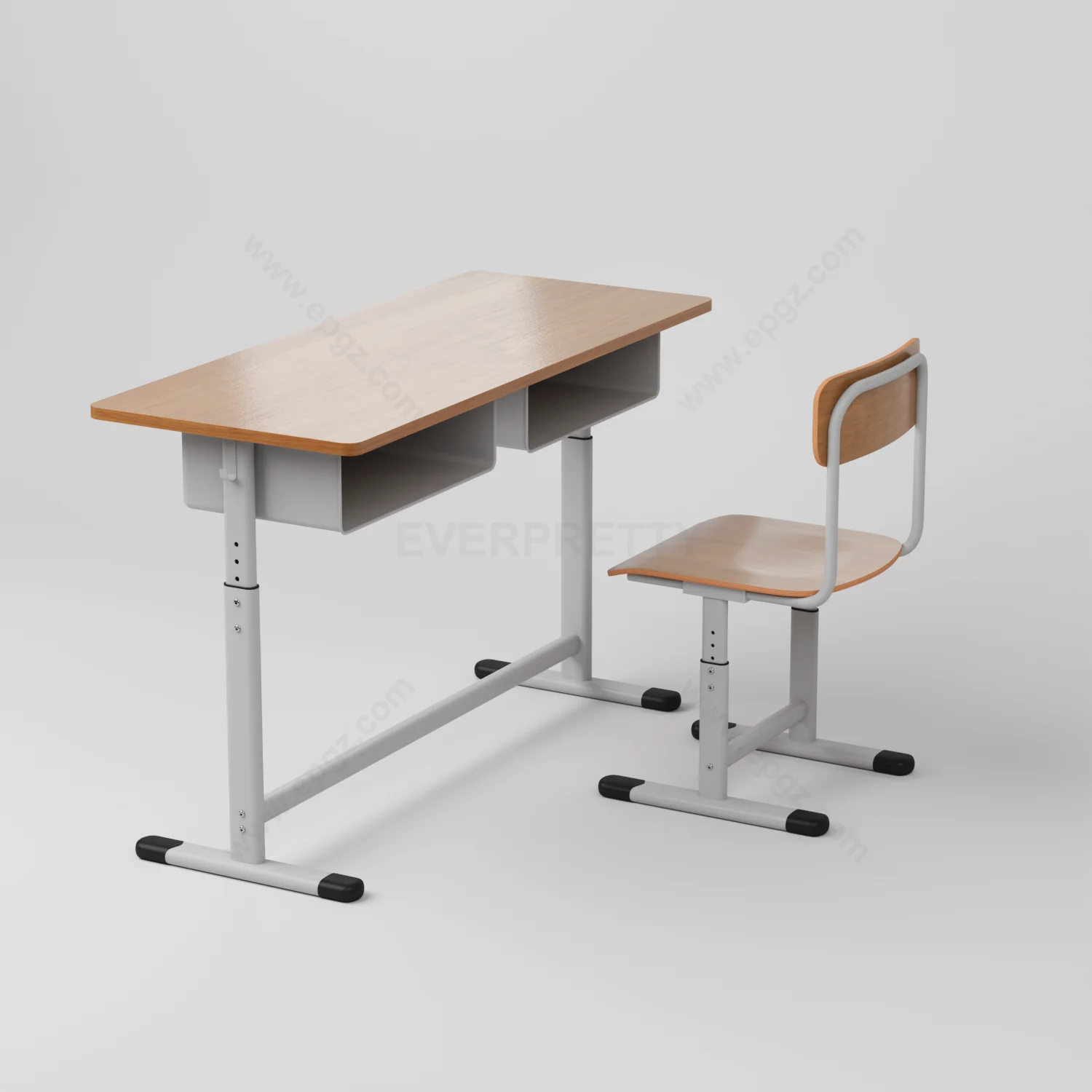 Metal Modern School Classroom Furniture Students Double Set Of Desks ...