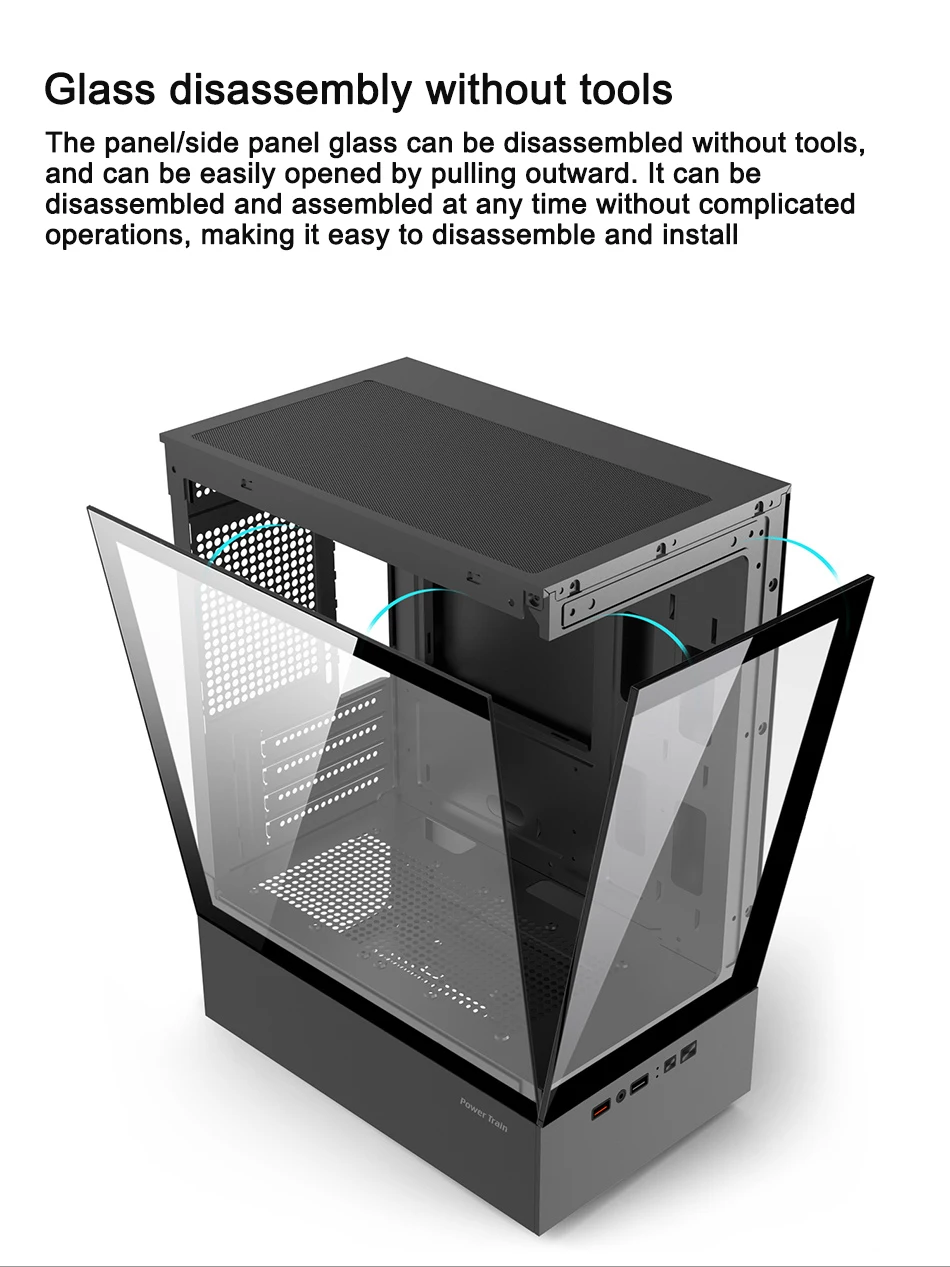 Gamer-X MicroATX Mid Tower Tempered Glass Steel Computer Case RGB ...