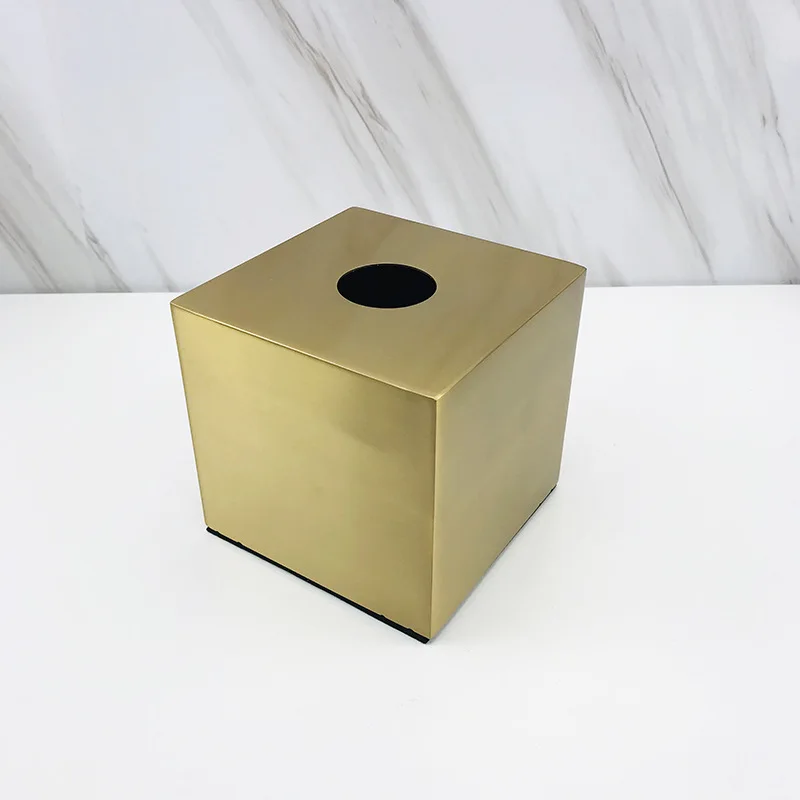 Luxury Rectangular Gold Tissue Box Brass Metal European Household Paper ...
