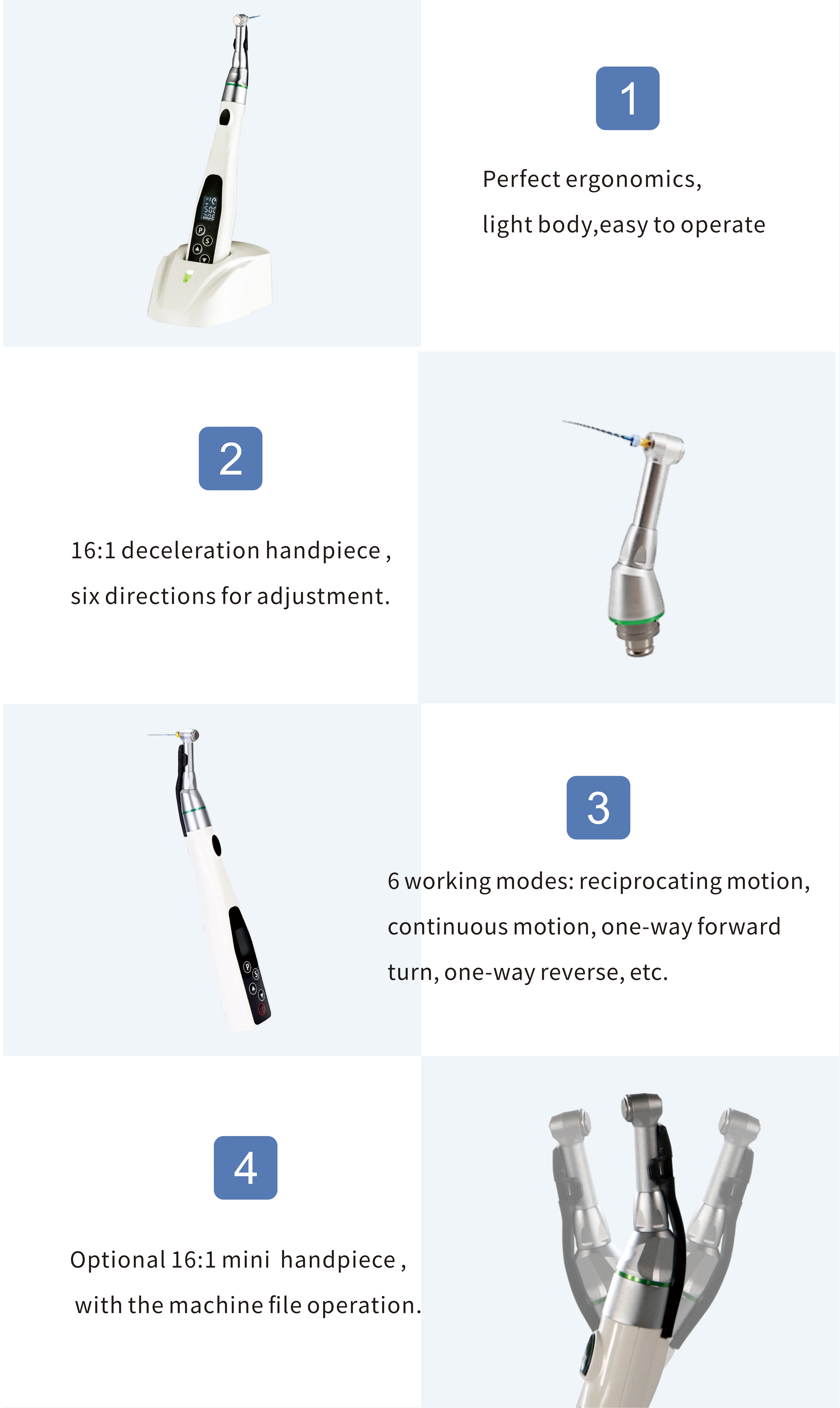 Dental Six Smart Mode Endo Motor with LED Light - 1 Year Warranty