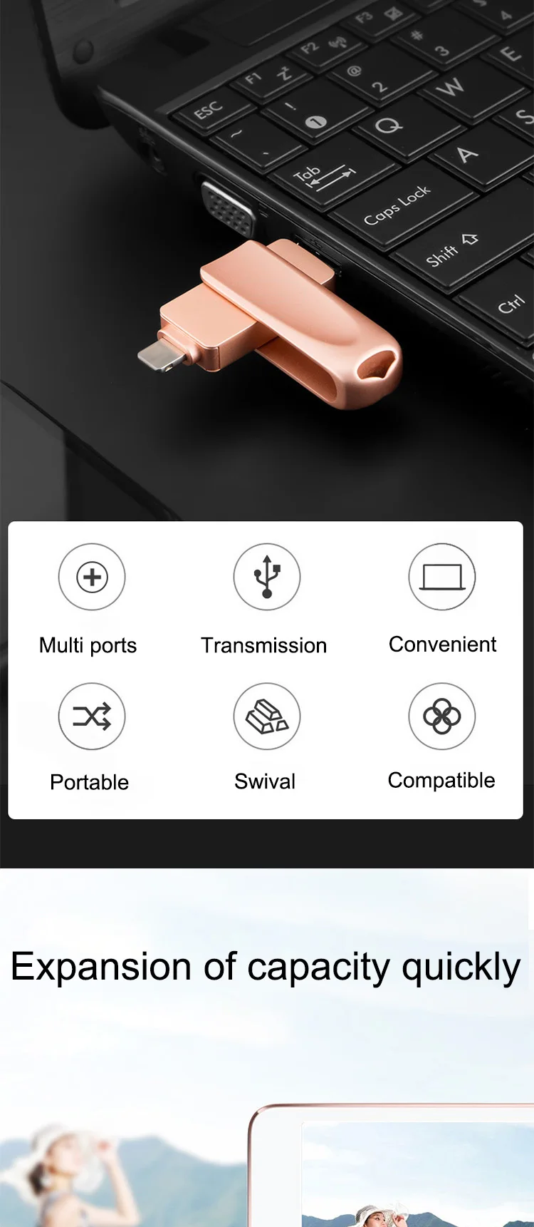 High Quality 3 In 1 Usb Flash Drive 16gb 32gb 64gb 128gb 3.0 Type C Usb ...