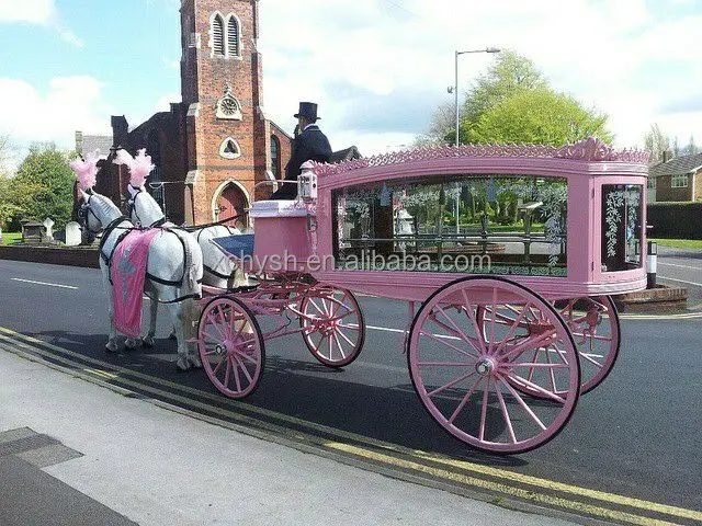 Vintage White Horse Drawn Funeral Hearse Carriage - Traditional Funeral ...