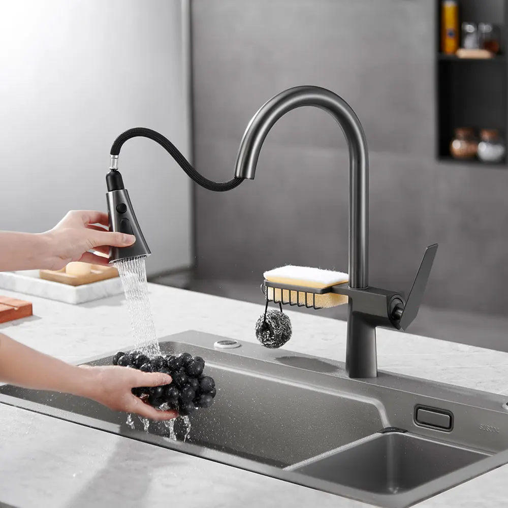 Multifunctional High Pressure Waterfall Rainfall Kitchen Sink Pull Out ...