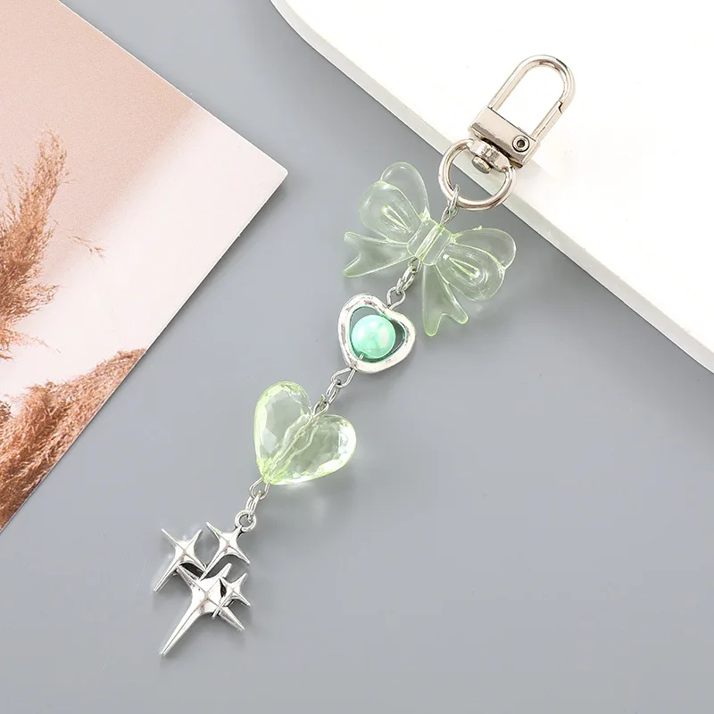 Korean Ins Heart Bow Keychains Mobile Phones Charms Personalized Y2k ...