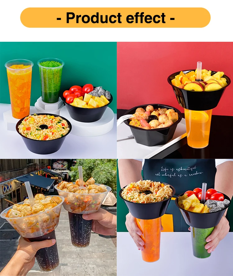 Disposable Hotpot Plastic Cup & Bowl with Lid for Snacks, Drinks, and ...