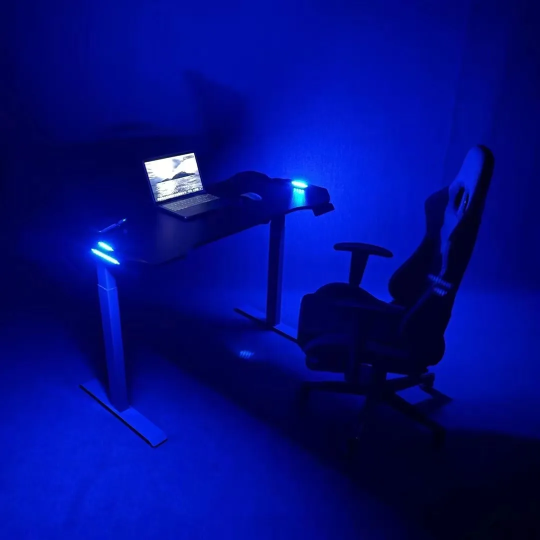 Professional Gaming Height Adjustable Game Club Office Table Rgb Led ...