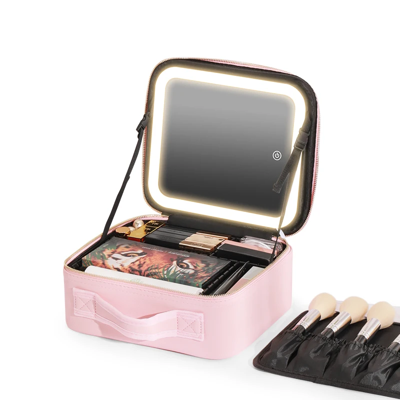 2023 LED Cosmetic Bag with Mirror - Large Capacity & Fashion