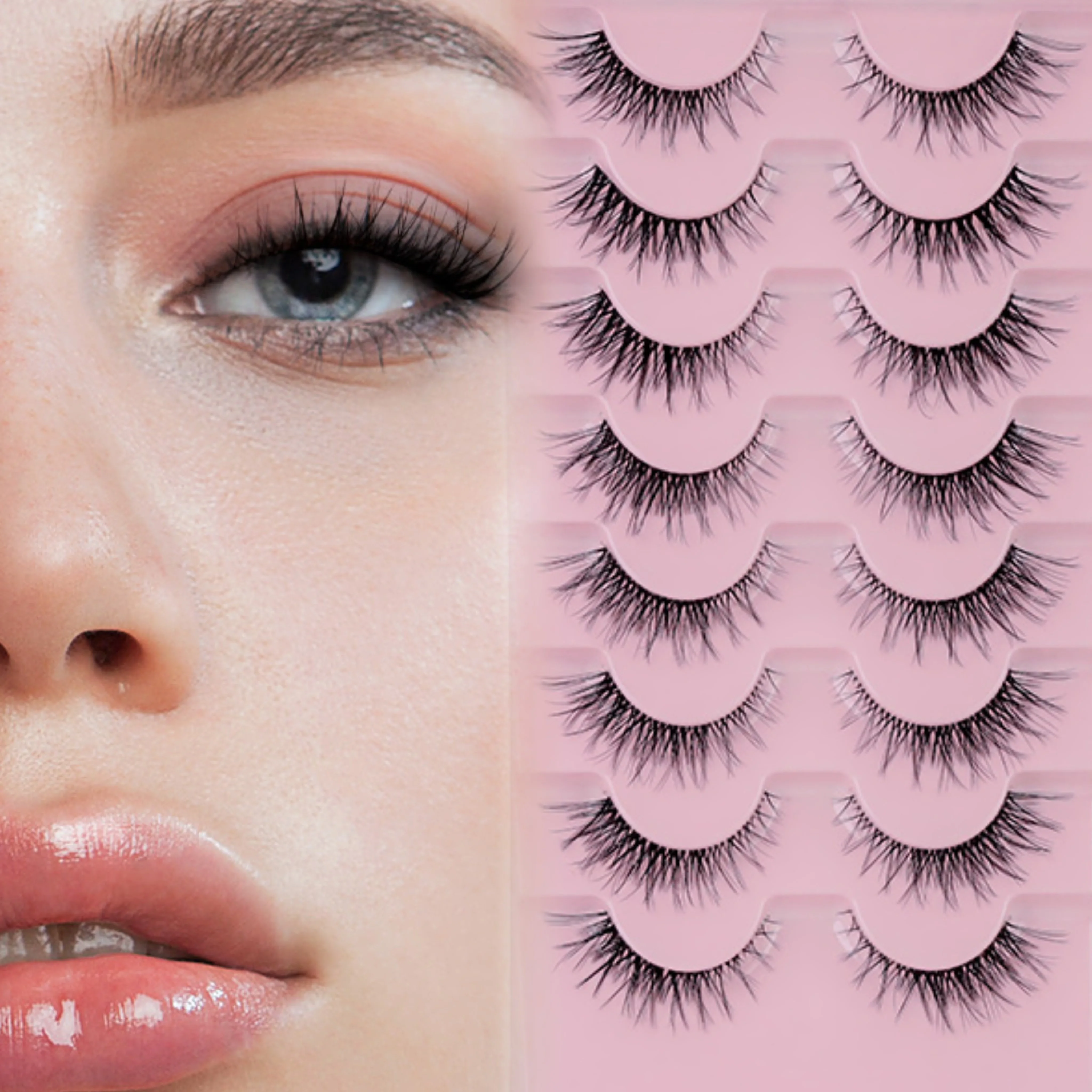 New Style 3D Faux Mink Eyelashes 3d Fluffy Fake Lashes Mink Eyelashes ...