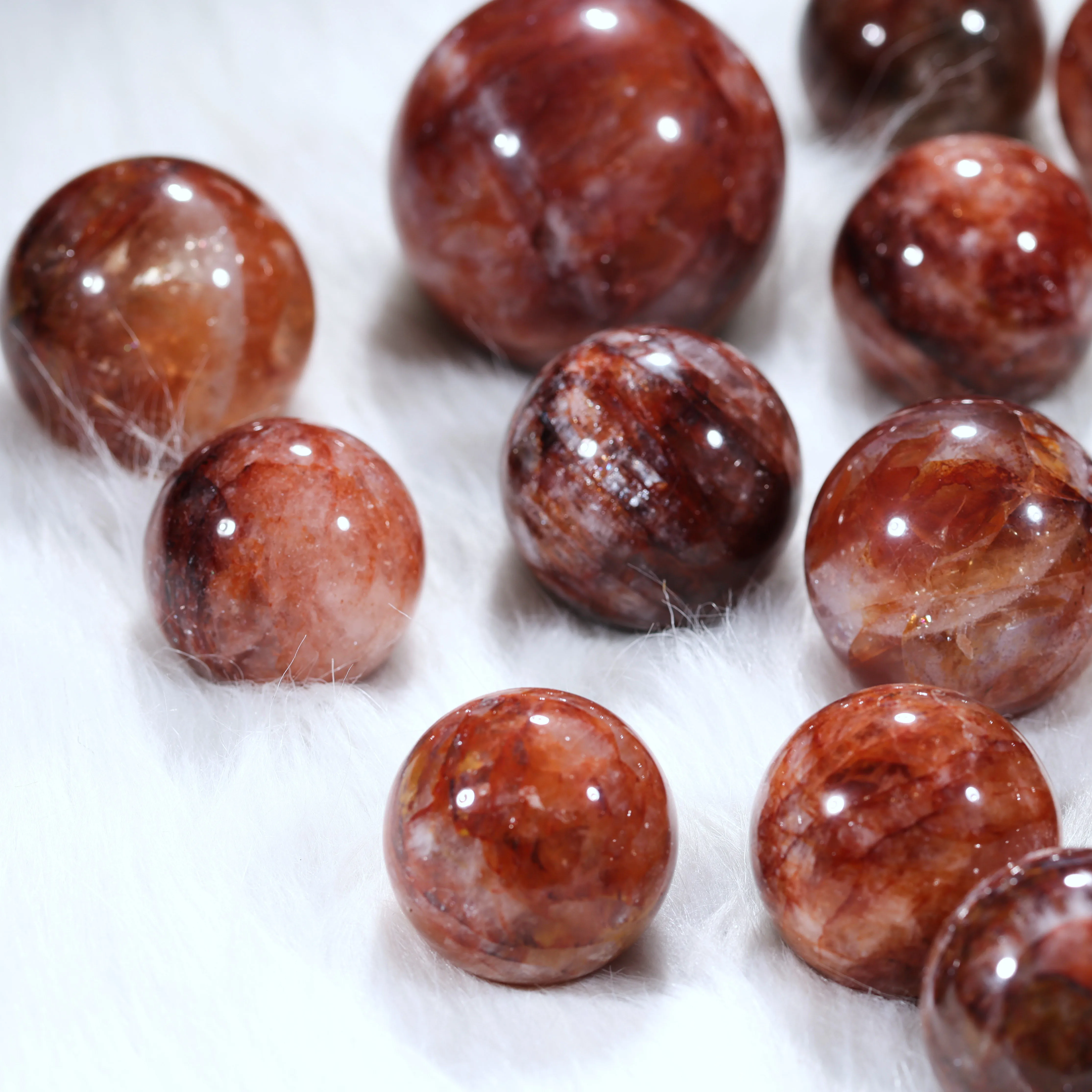 5-7 Cm Red Fire Quartz Spheres Healing Crystals Red Fire Quartz Balls ...
