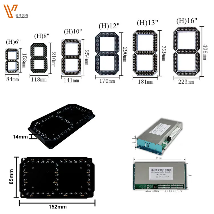 8 Inch Led 7 Segment Display,Digit Sign - Buy Led Gas Price Display ...