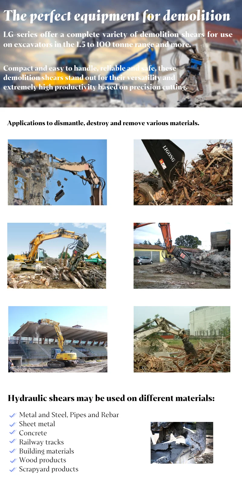 New Design Demolition Hydraulic Scrap Metal Shears For 3-50t Excavator ...