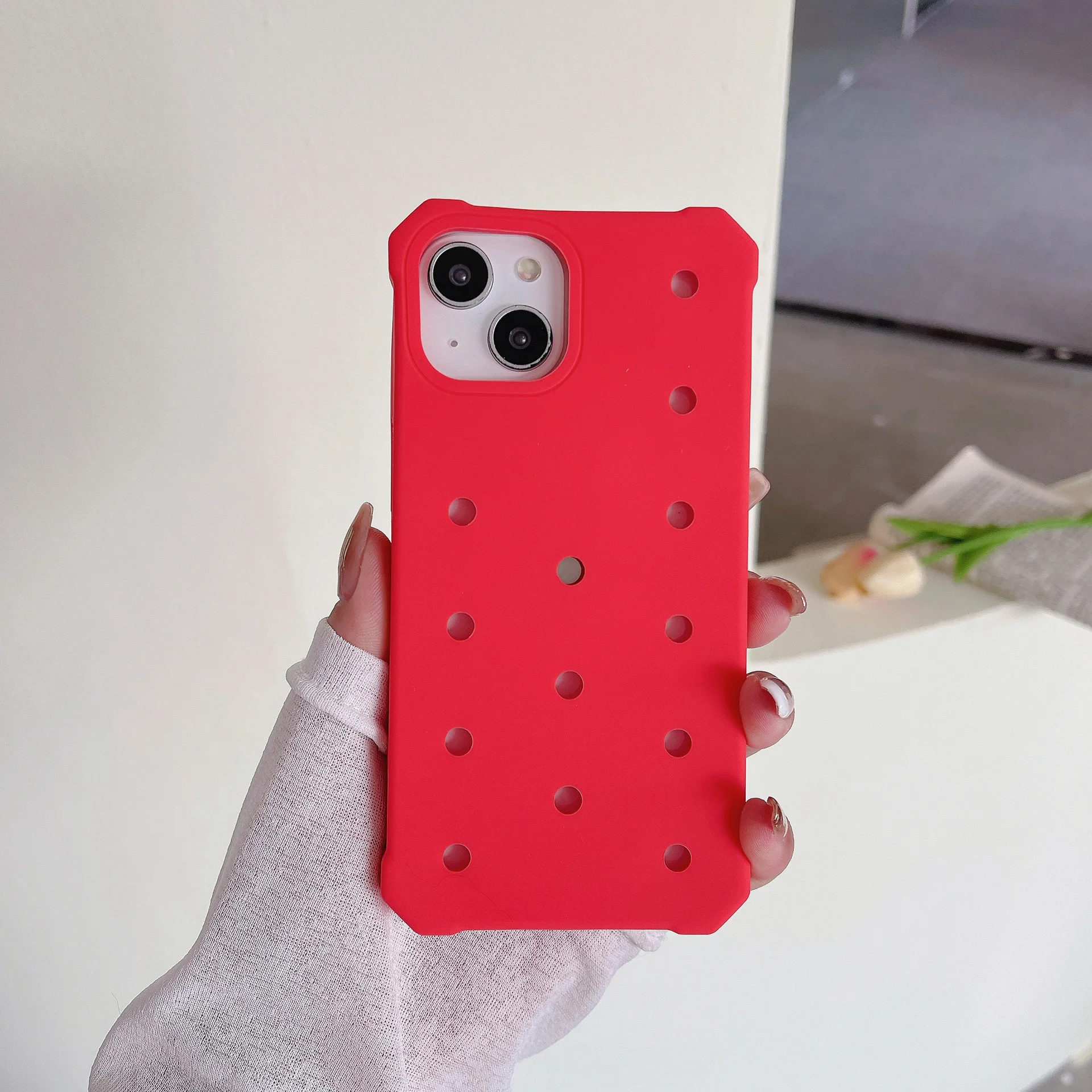 Simple 2 In 1 Four Corner Anti Fall Hollow Small Hole Phone Case For ...
