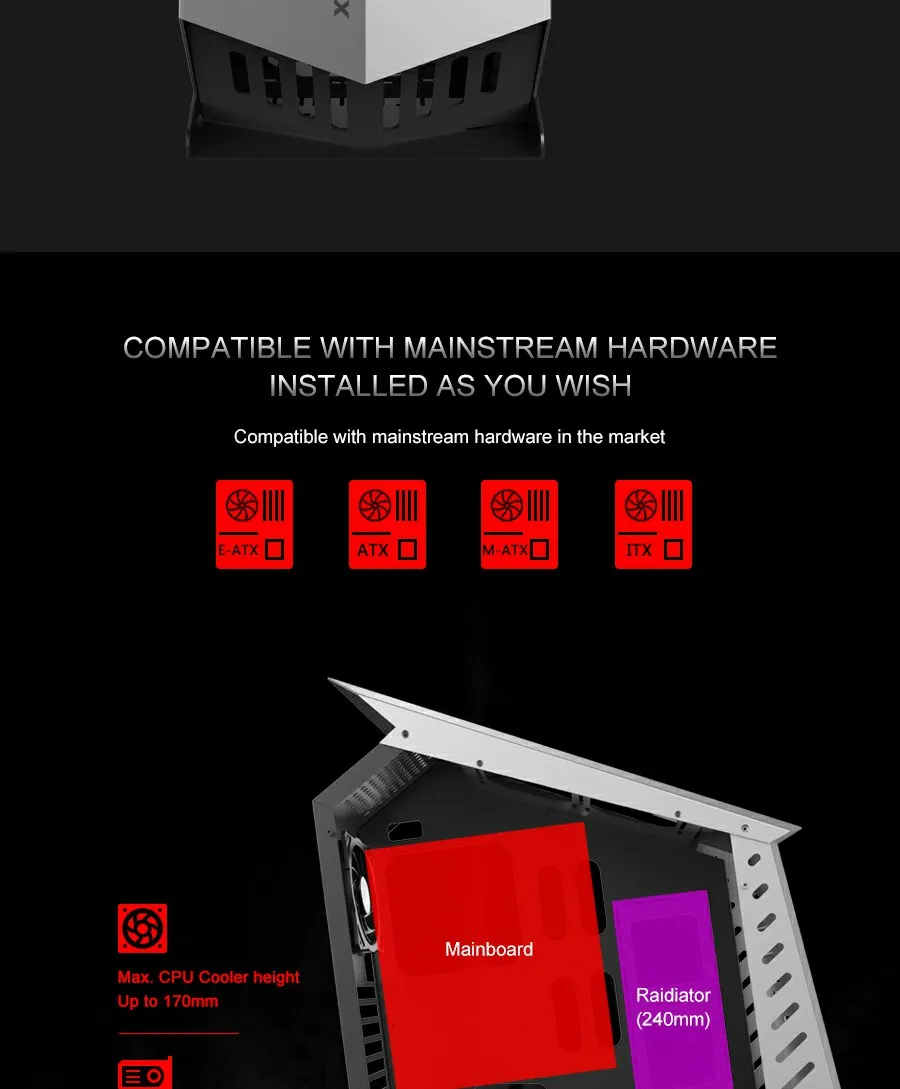 AUTOBOT Full Tower Gaming ATX Computer Chassis - Aluminum