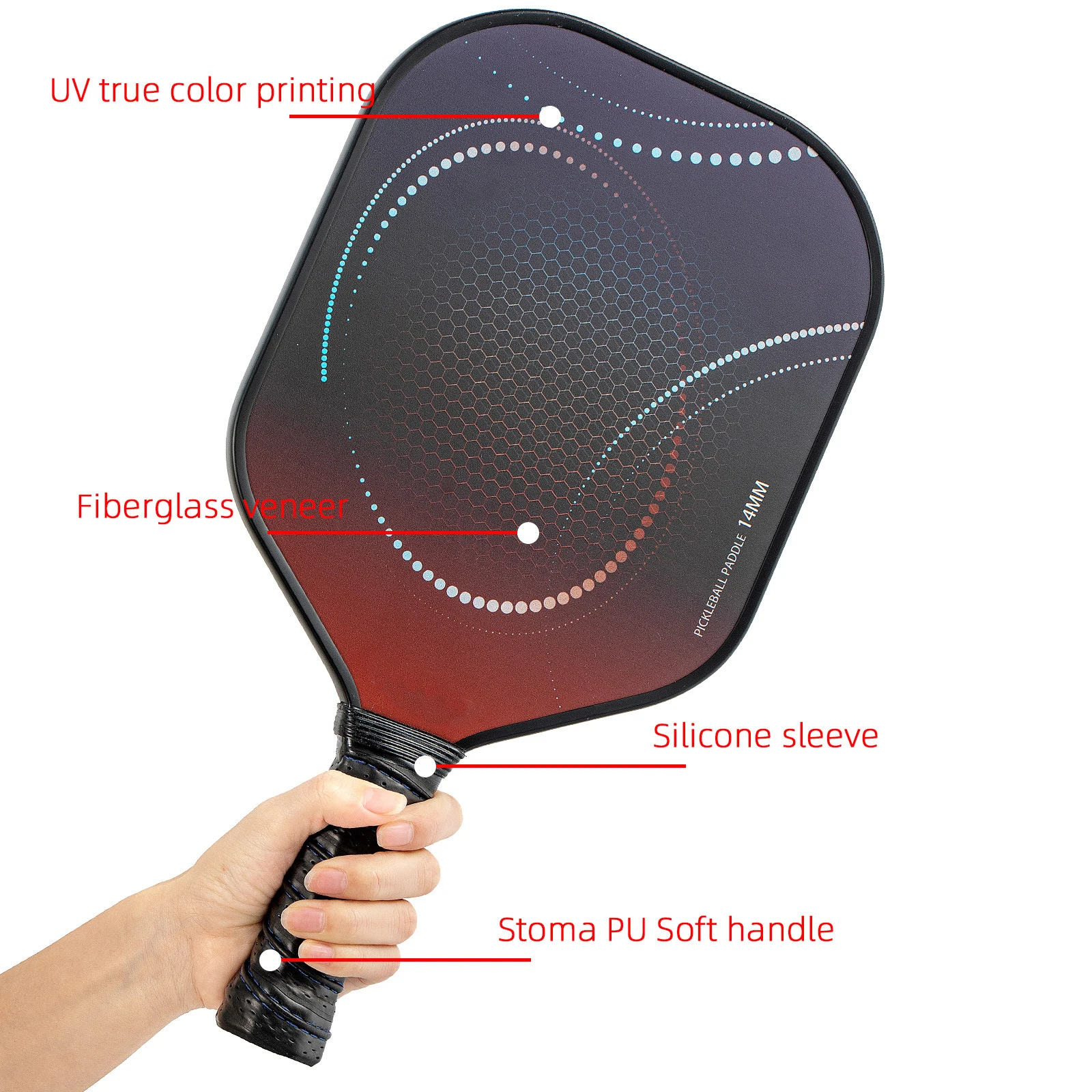 Skyhope Pickleball Paddle Ball Set Wood Surface Pickle Ball Racket 2 ...